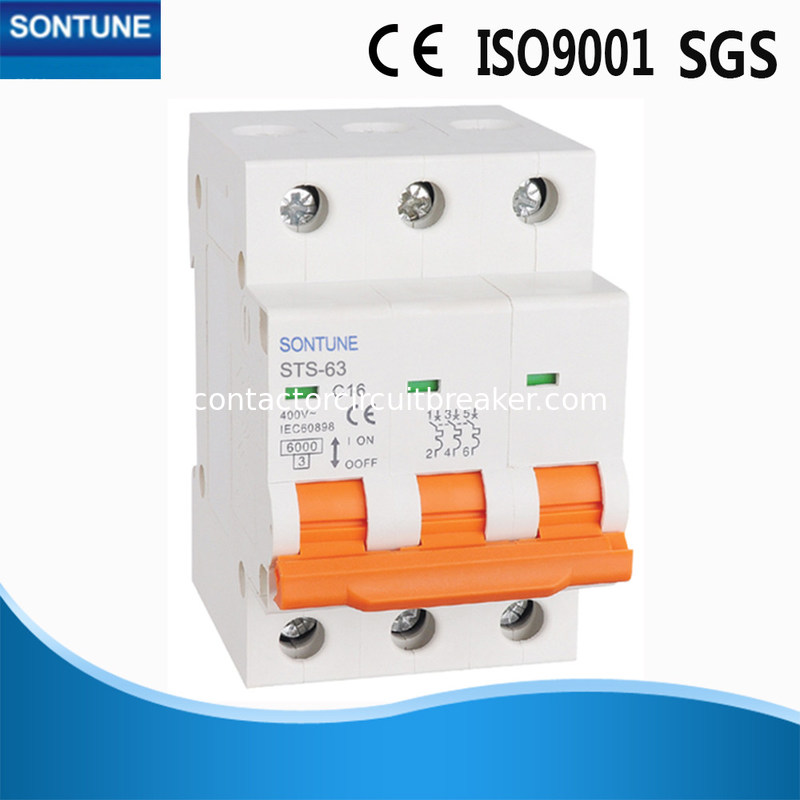 AC50 / 60Hz Type B model MCB Miniature Circuit Breaker White PA66 fire ...