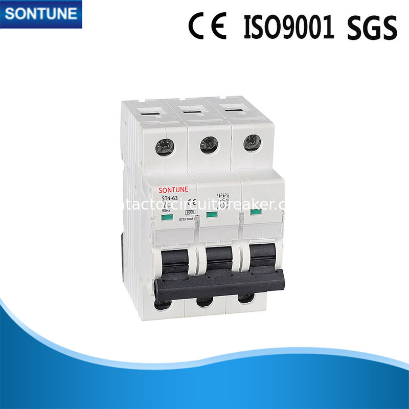 3 Pole Circuit Breaker IP20 Protection , Plastic Texture Type C Circuit ...