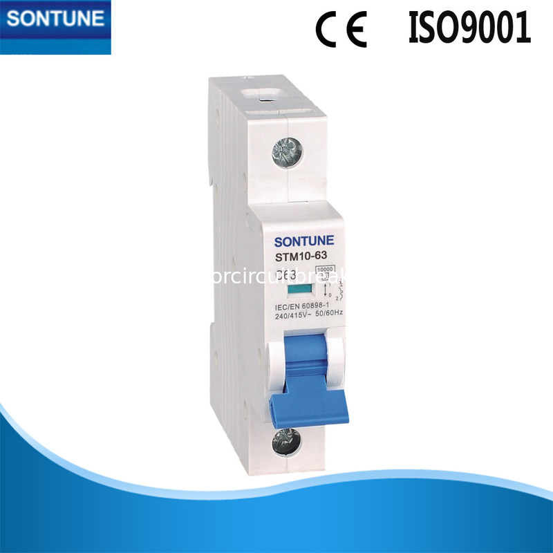 Long Life 1 Pole Mini MCB Circuit Breaker Din Rail Mount 6ka Light Weight