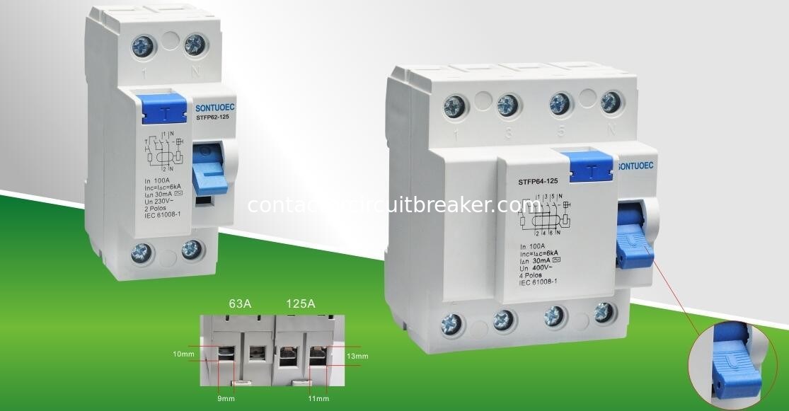 125A STFP60-125 2P 4P 230/400V RCCB Circuit Breaker A Or AC Model ...