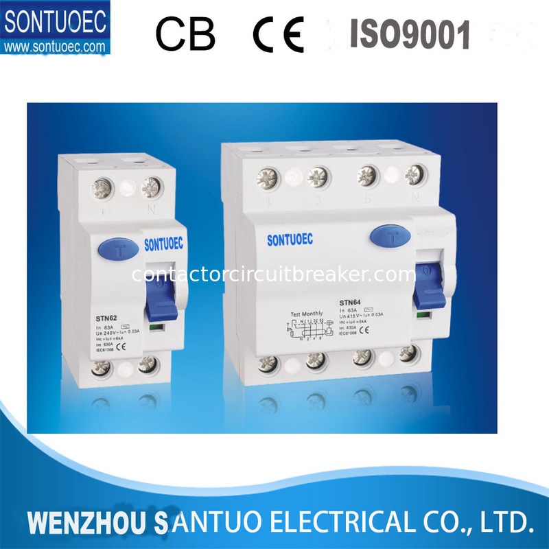 IP20 Protection RCCB Circuit Breaker Din Rail installing magnetic or ...