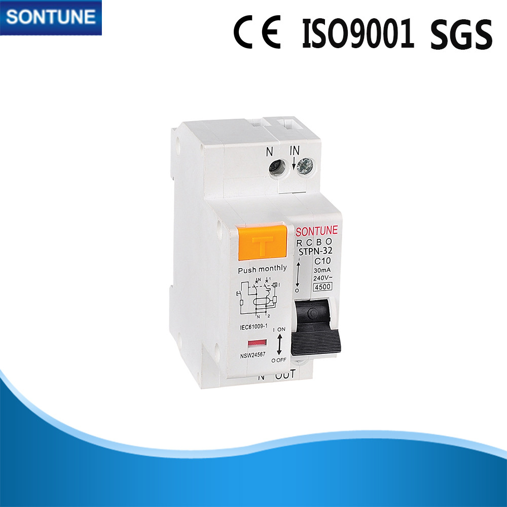 IEC 61009 Standard RCBO Circuit Breaker , STPN-32 Double Pole RCBO