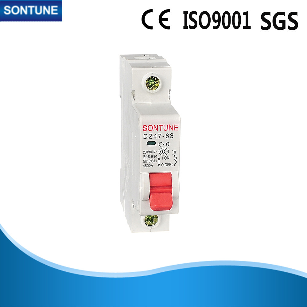 DZ47-63 Single Pole MCB Miniature Circuit Breaker , Din Rail Circuit ...