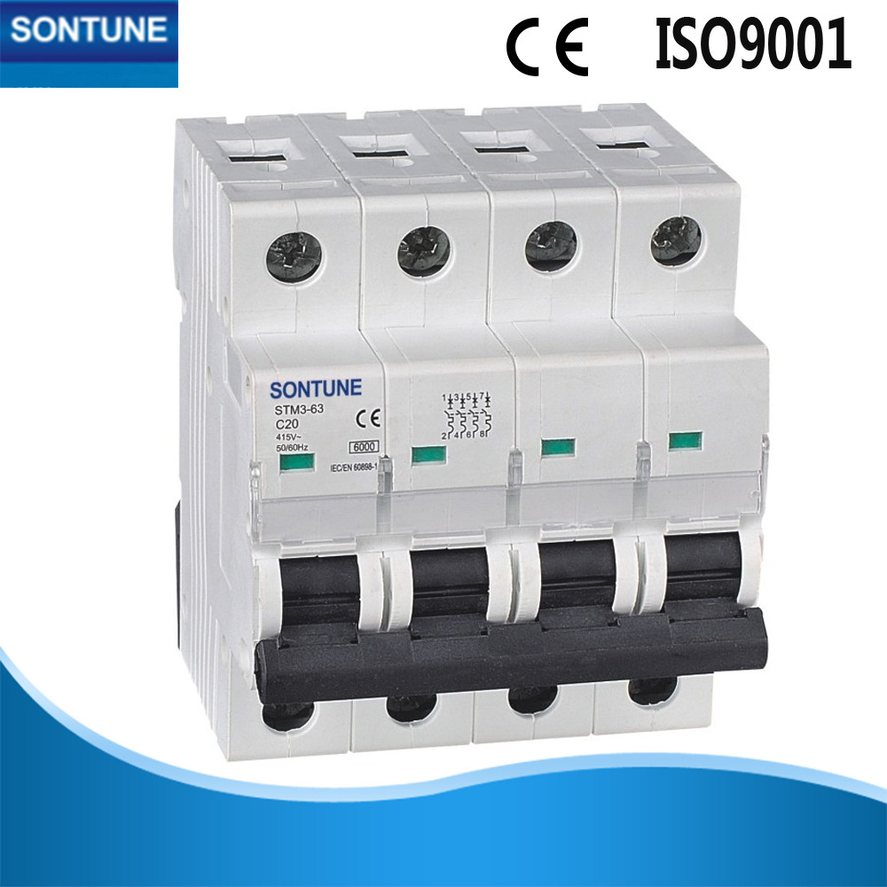 Single Pole Din Rail MCB Circuit Breaker Type B With Overload Protection