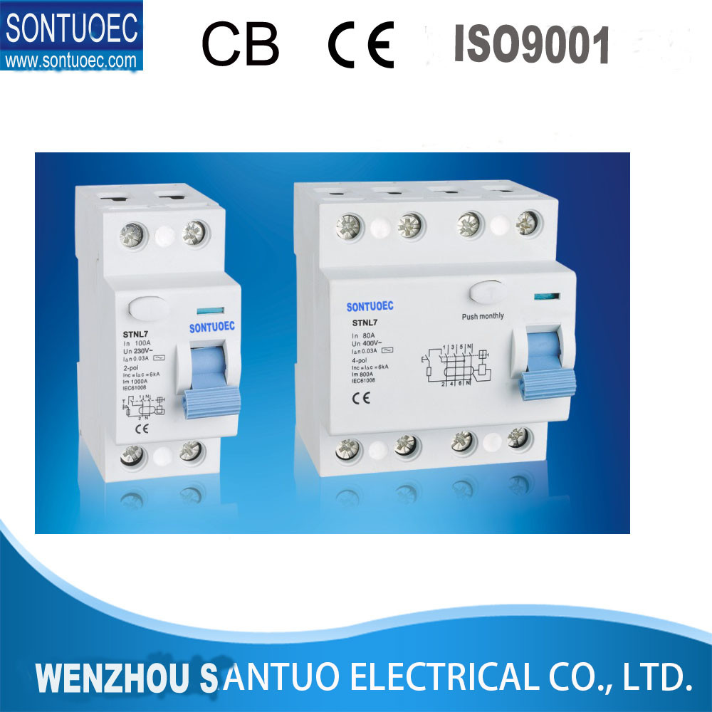 Plastic AC Residual Current Device , 4 Pole RCCB Safety Performance