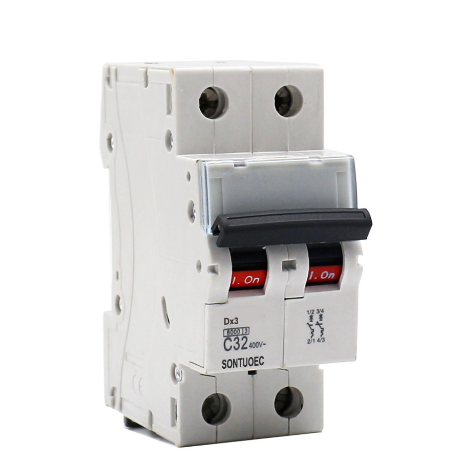 2P 32A Modular MCB Circuit Breaker Plastic Clip Fixed For Lighting ...