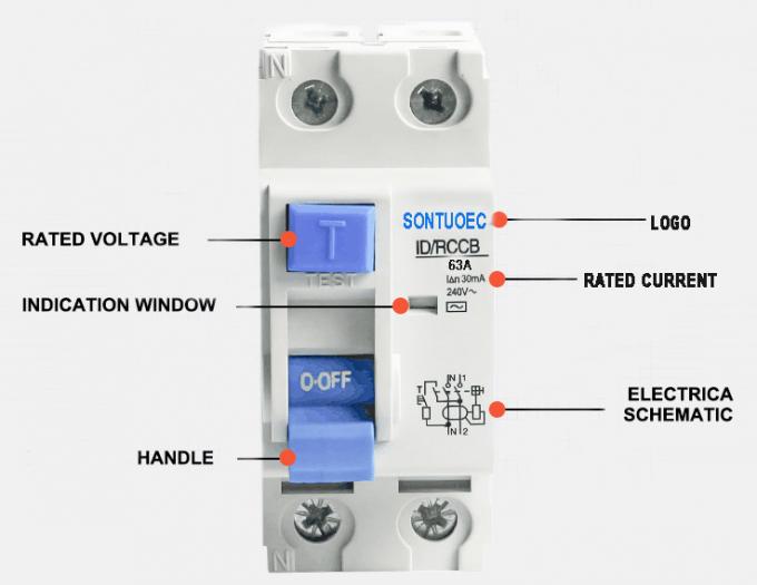Isolation 4P RCCB Magnetic Residual Circuit Breaker 6KA