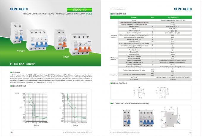 4P RCBO Overcurrent Protection Circuit Breaker Electronic Type